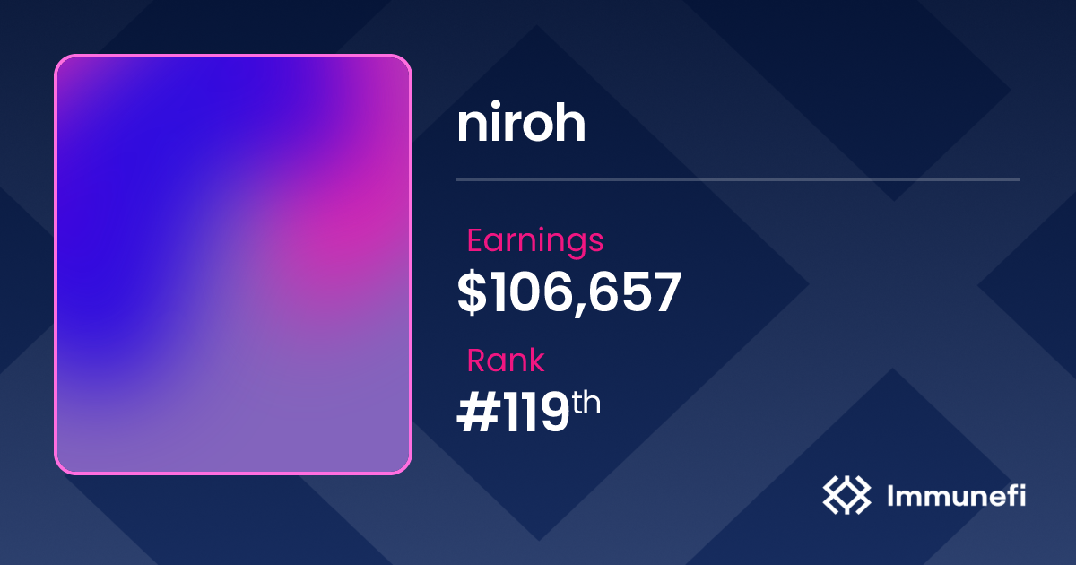 niroh - Immunefi